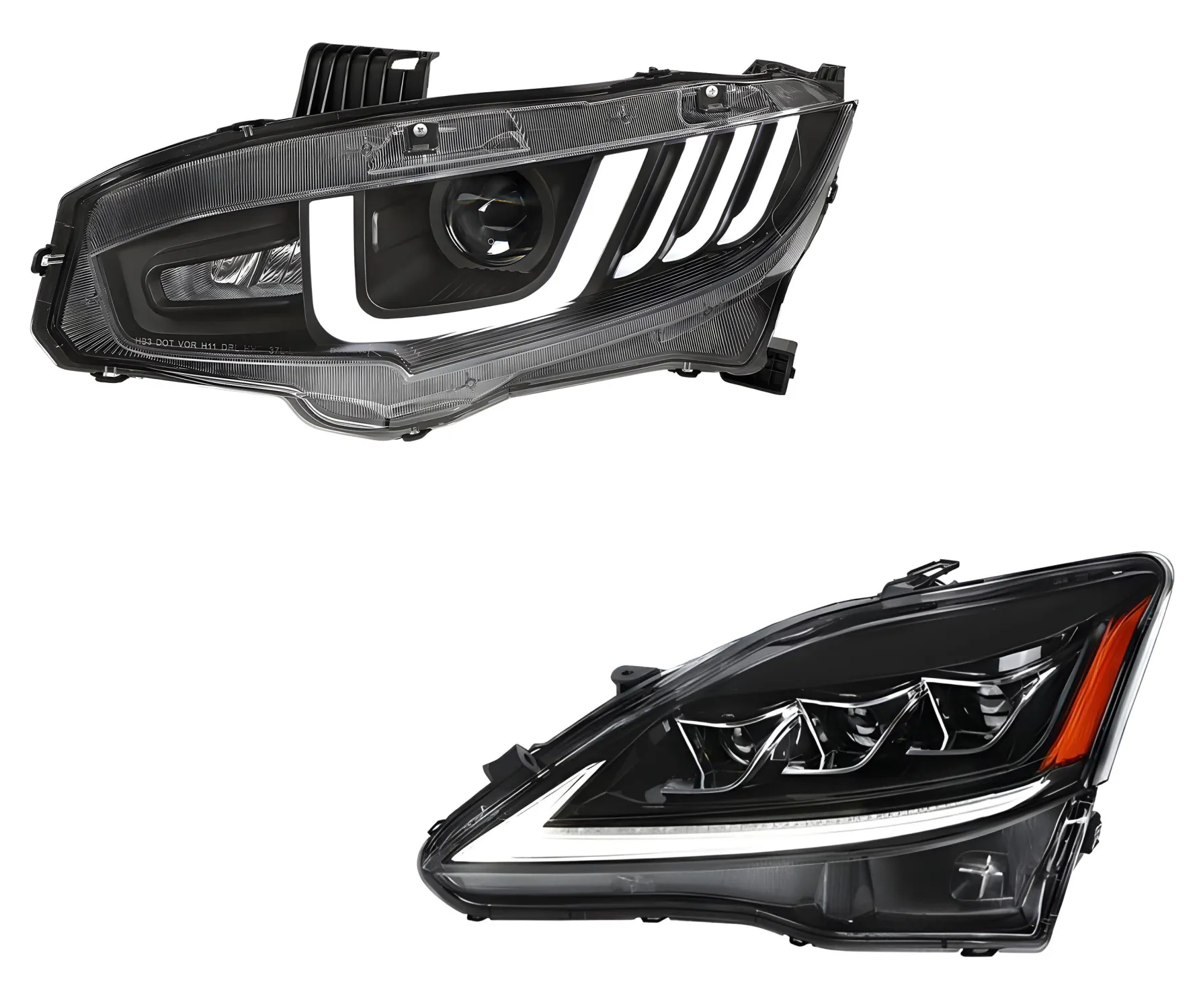 PRO Design Black LED Headlights for Honda Civic 21 20 19 18 17 16