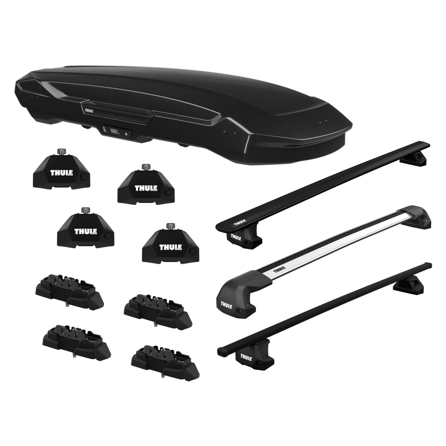 Thule Motion 3 XL Low Cargo Box With Roof Rack Full Kit for Honda Civic